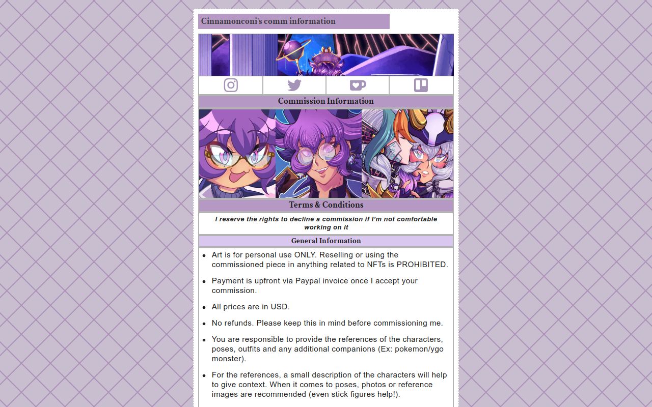 Cinnamonconi's commission info